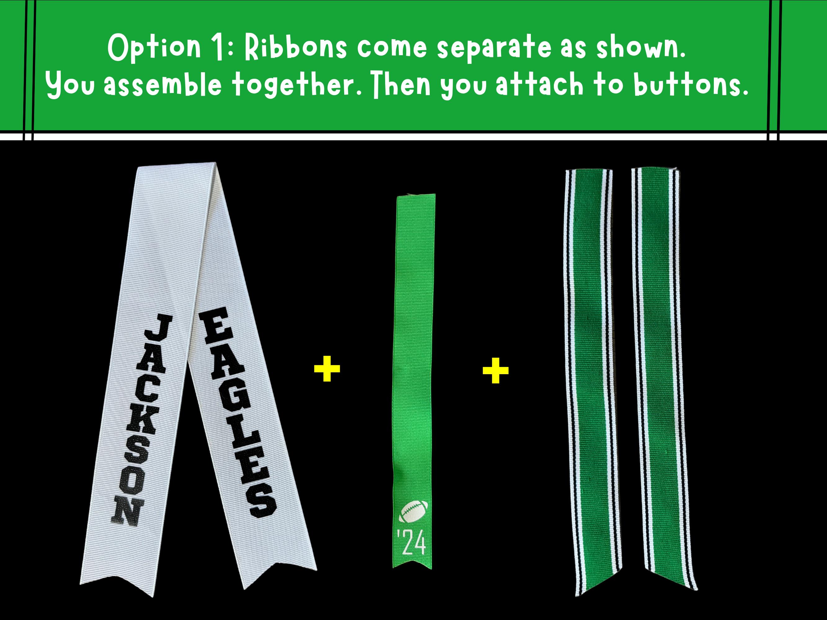 Personalized Team Ribbons Button Embellishments:team Name, Player Name ...