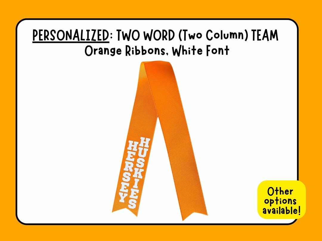Two Word Team Name Orange White Hair Sporty Pony for All Sports Cheer ...