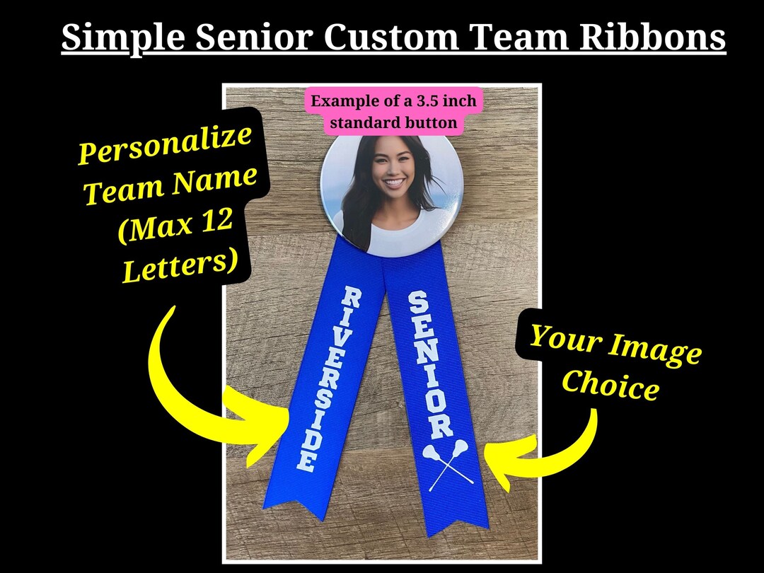 Simple Custom Senior Ribbons Good for Button Add-on's - Etsy