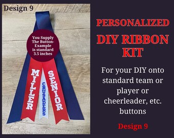 Personalized TEAM Ribbon DIY Kit for Volleyball, Softball, Dance, Pom ...