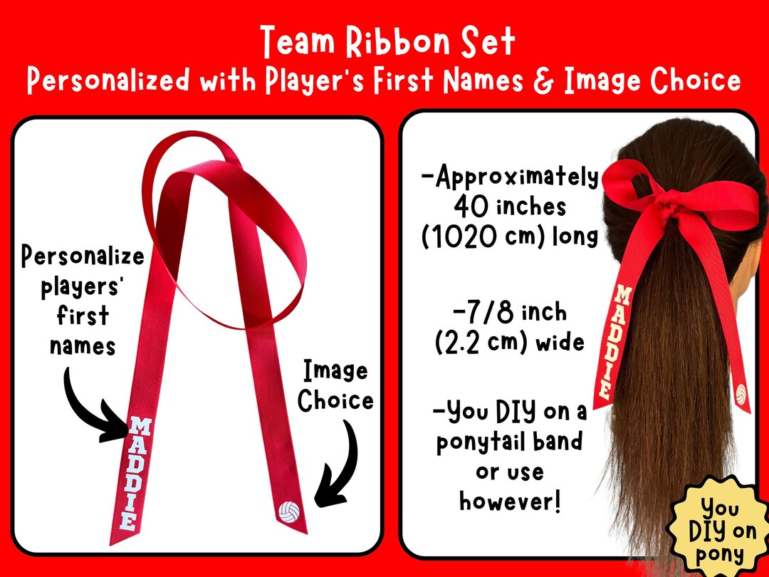 Personalized Player Name & Image Ribbons, 7/8 in Wide by Approx. 40 in ...