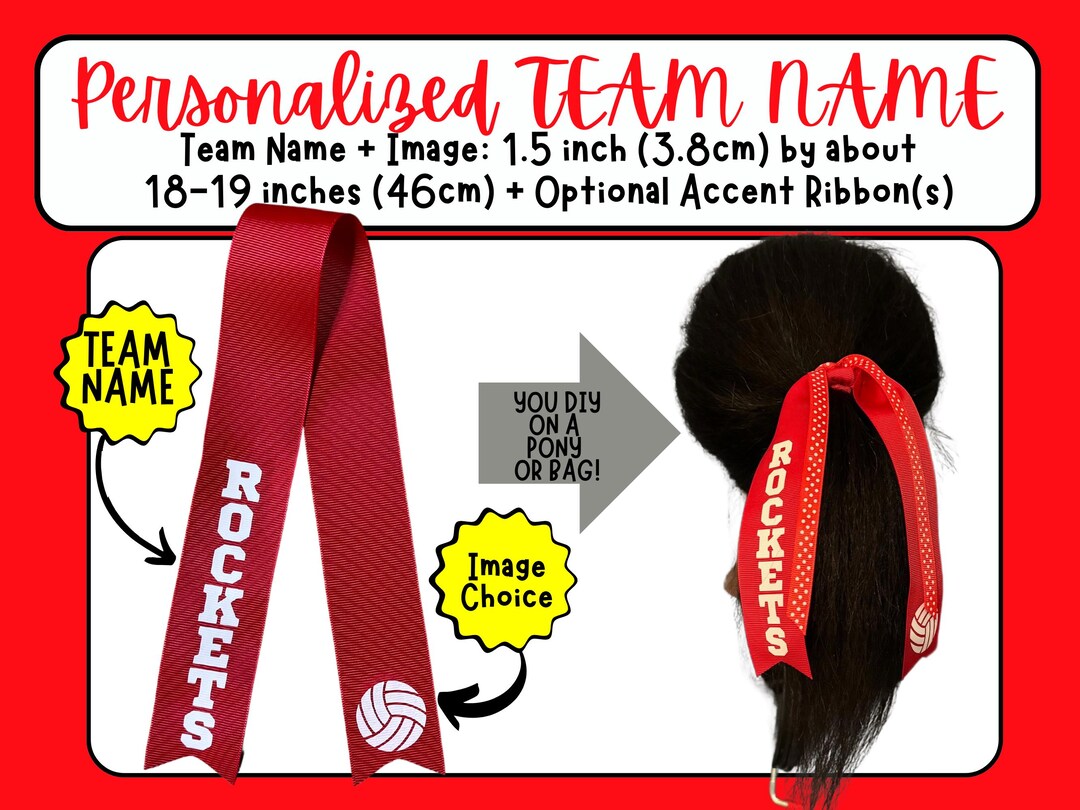 Personalized TEAM NAME Ribbon Homecoming Senior Night Spirit Week Cheer ...