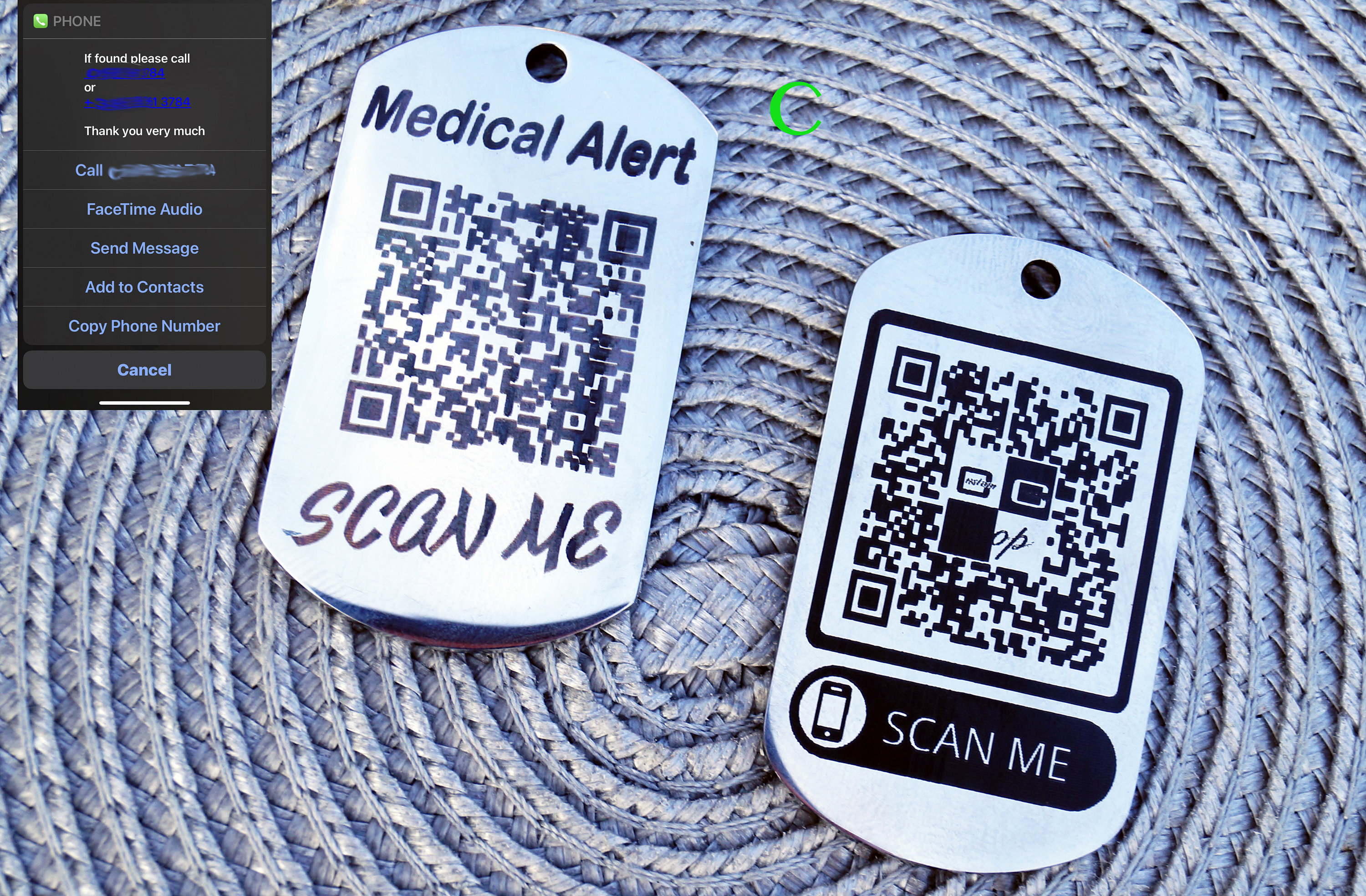 Medical Alert ID Tag Medical Alert Tag Personalised Necklace QR Code ...