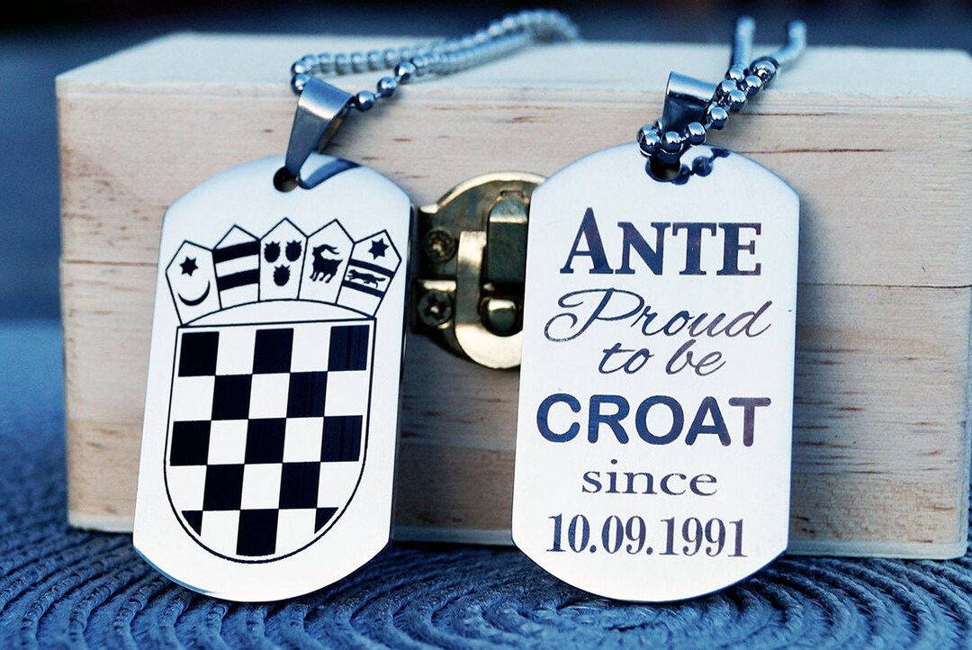 Personalized Gift for Him Croatian Pendant Necklace With Chain Croatia ...