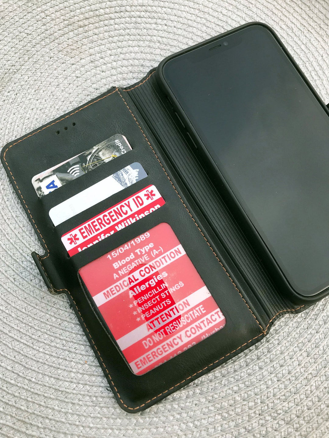 Wallet Insert ID Card Personalised Medical Alert Easy to Carry in Any ...