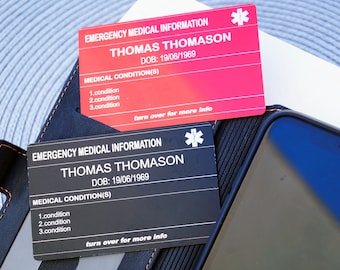 Medical Ice Id Card - Etsy