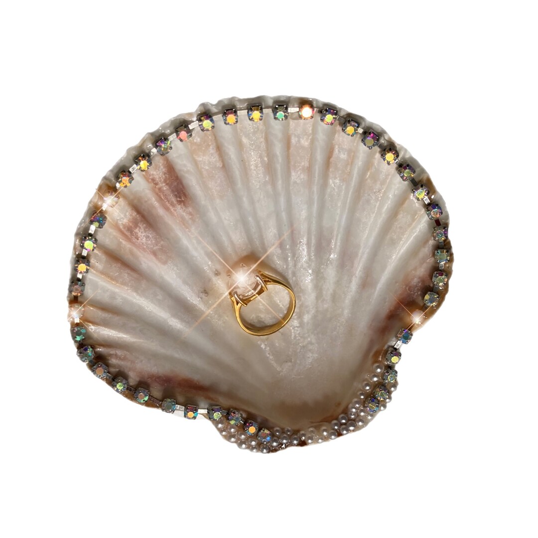Embellished Clam Shell Trinket Dish: Beach House Decor - Etsy