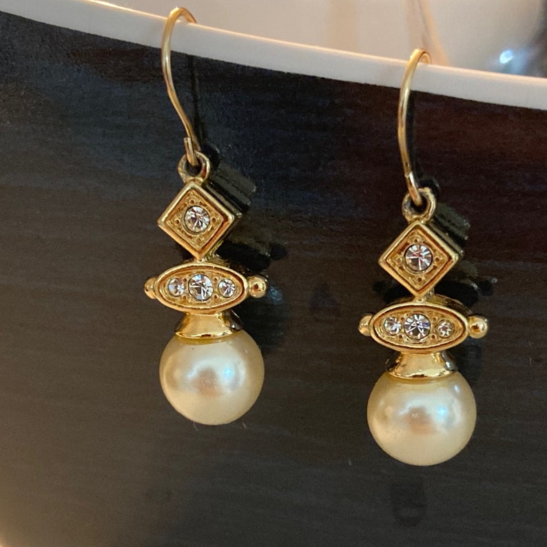 Signed Vintage Swarovski Swan Logo Pearl and Crystal Gold - Etsy