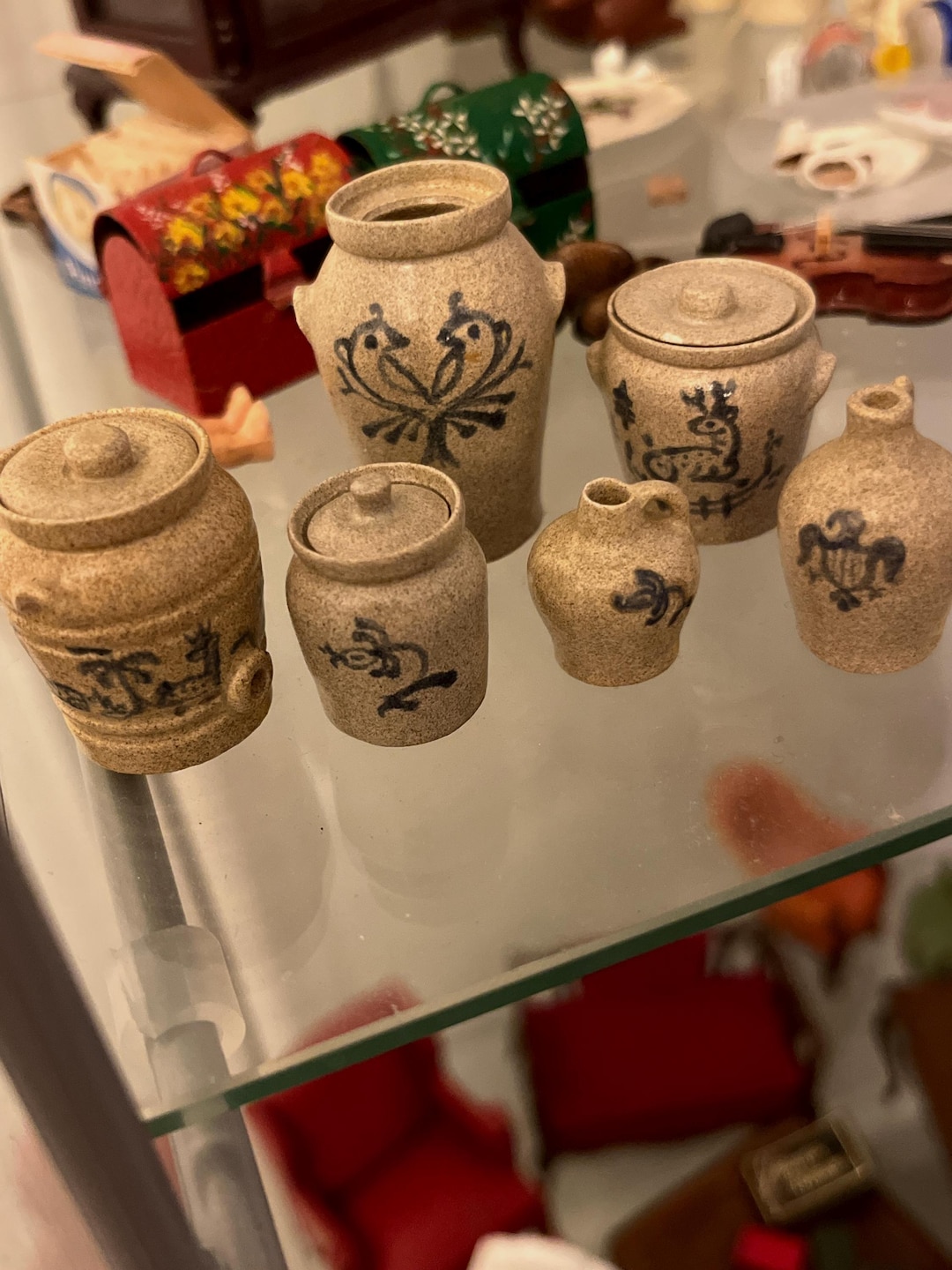 Vintage Signed Deborah Mcknight Miniature Pottery Canisters/rare Find ...