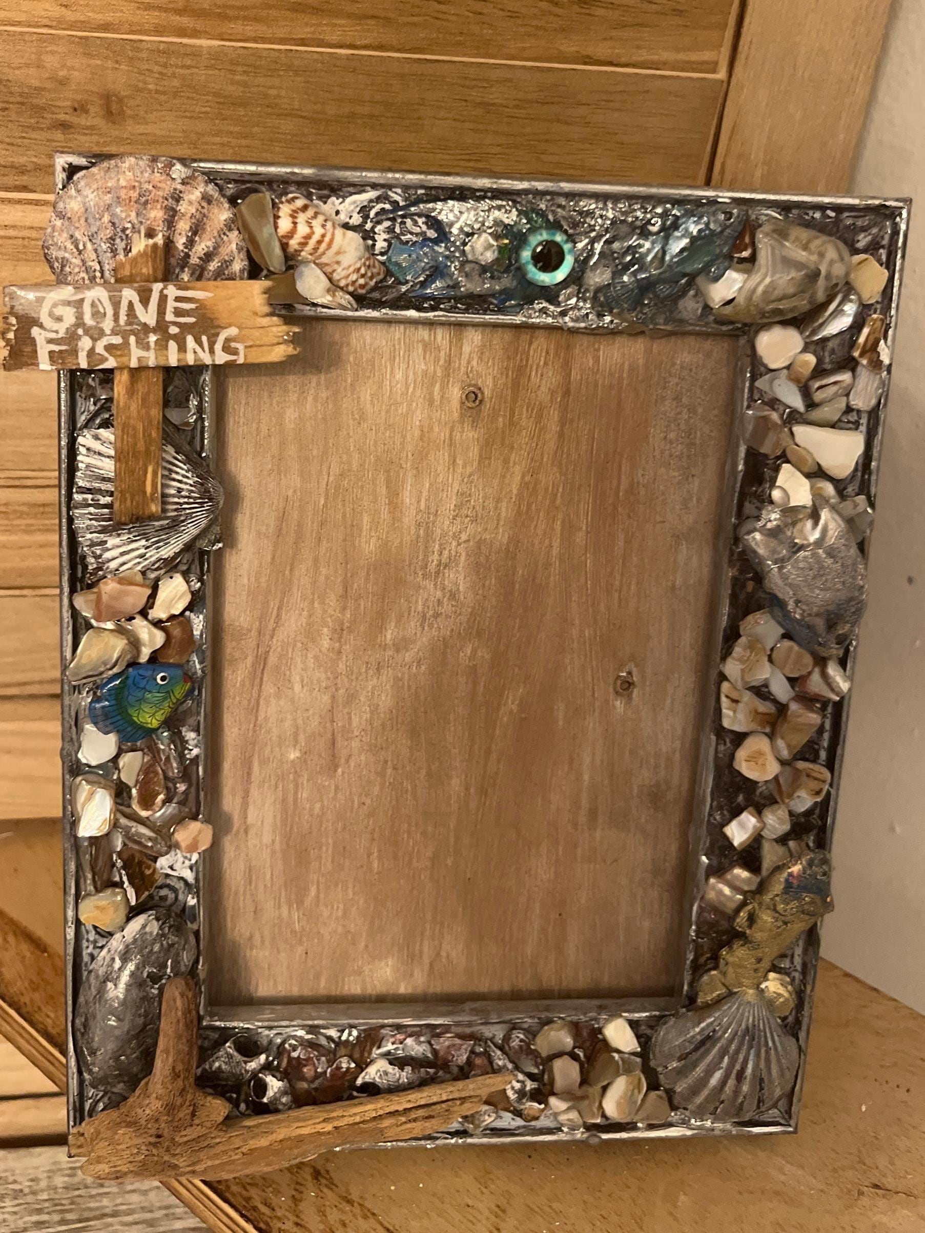 Distressed Gone Fishing Photo Frame: Handmade Coastal Decor - Etsy
