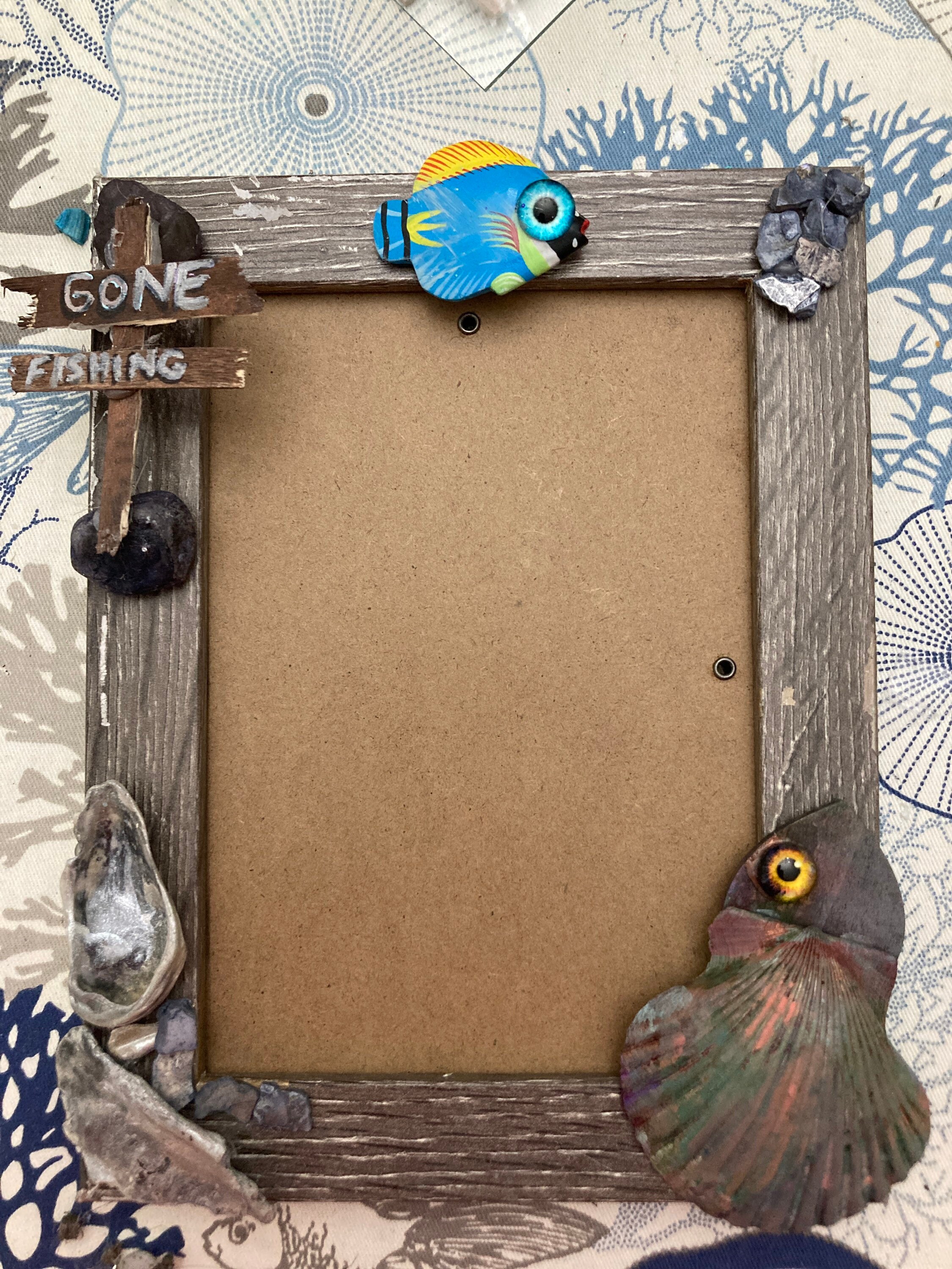 Great Men's Gift/distressed Gone Fishing Photo Frame/fisherman Gift - Etsy