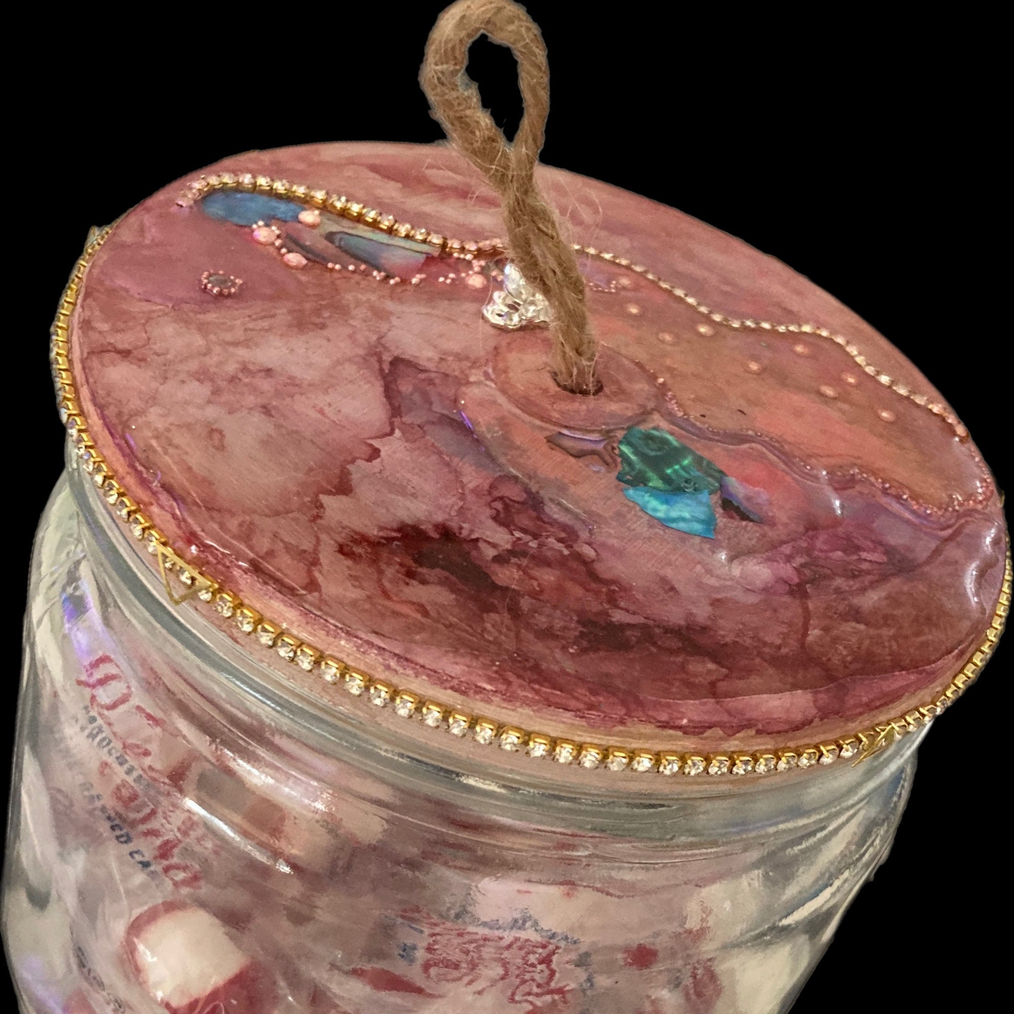 Great Gift/personalized Candy Dish/hand Painted Marble With Crushed ...