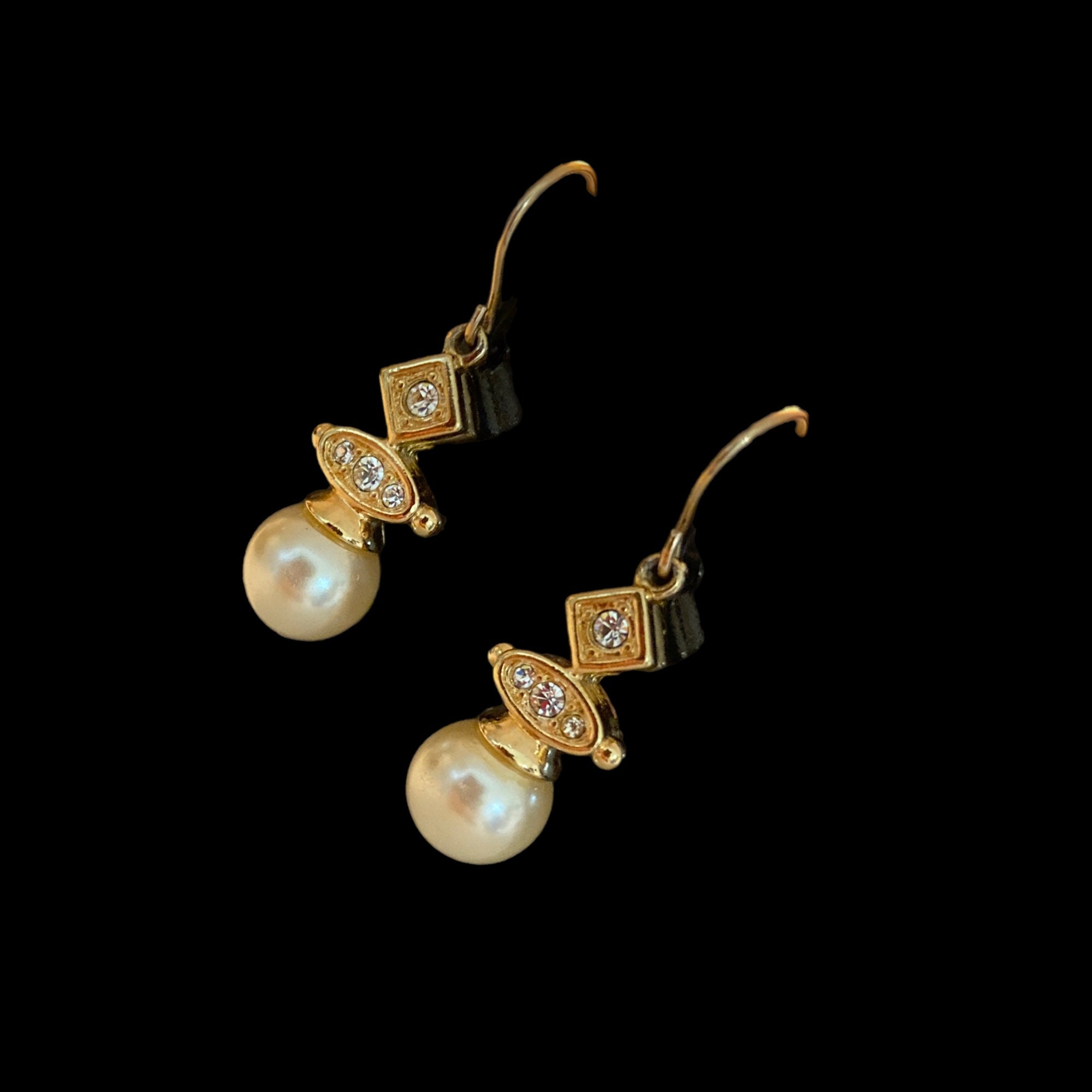 Signed Vintage Swarovski Swan Logo Pearl and Crystal Gold - Etsy