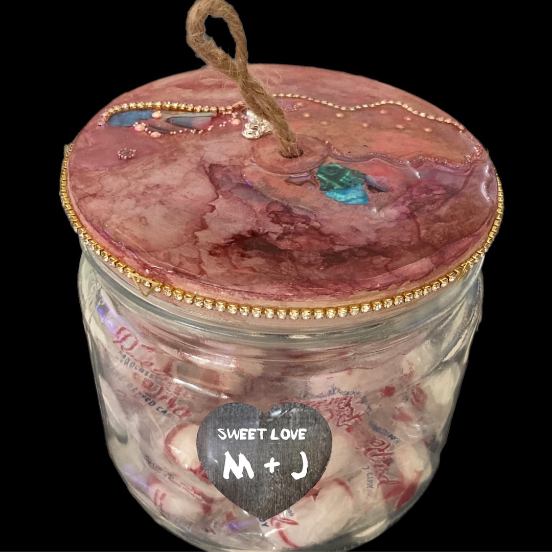 Great Gift/personalized Candy Dish/hand Painted Marble With Crushed ...