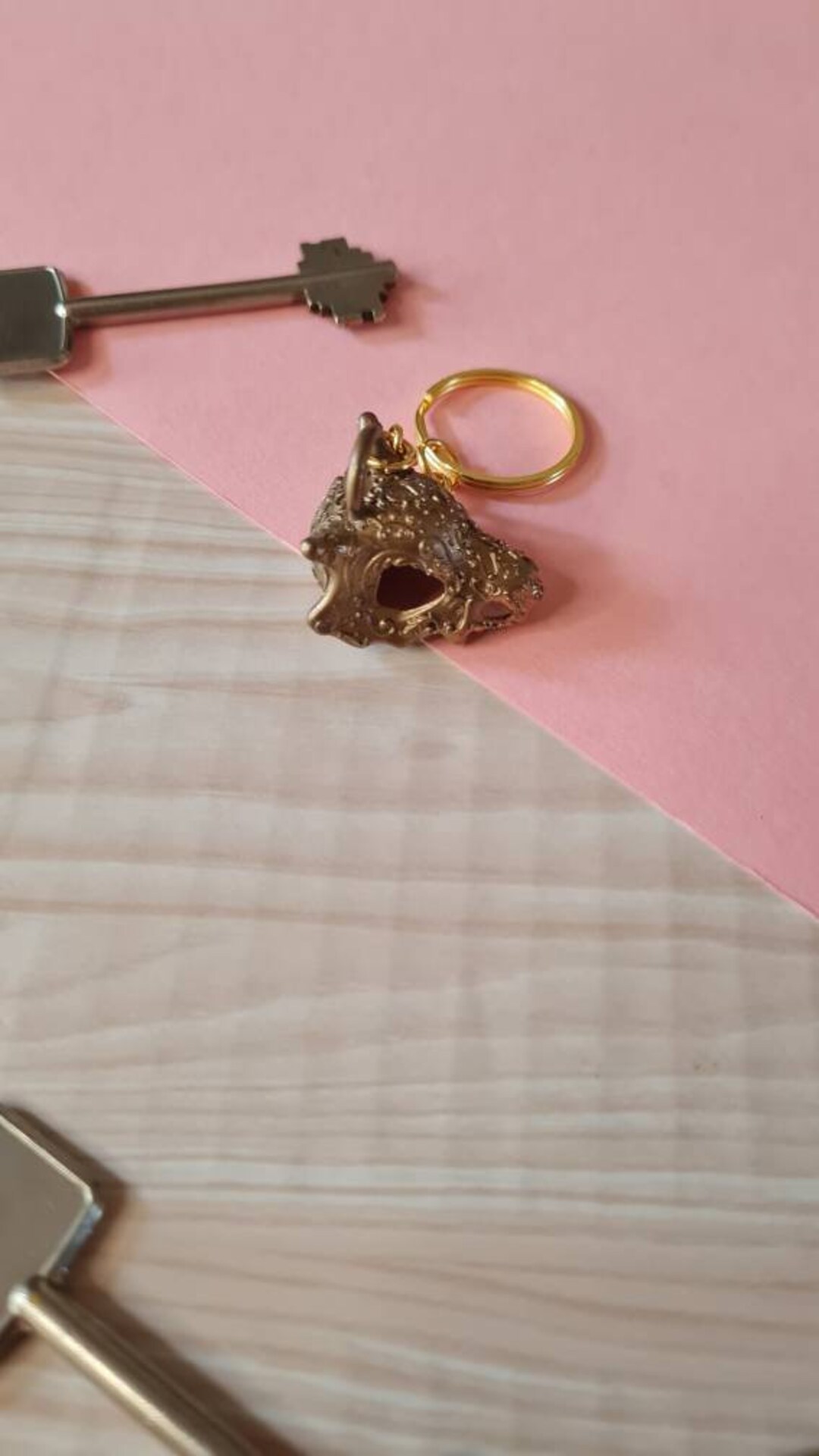 Gold Lacquered Pokemon Cubone Key Ring - Etsy