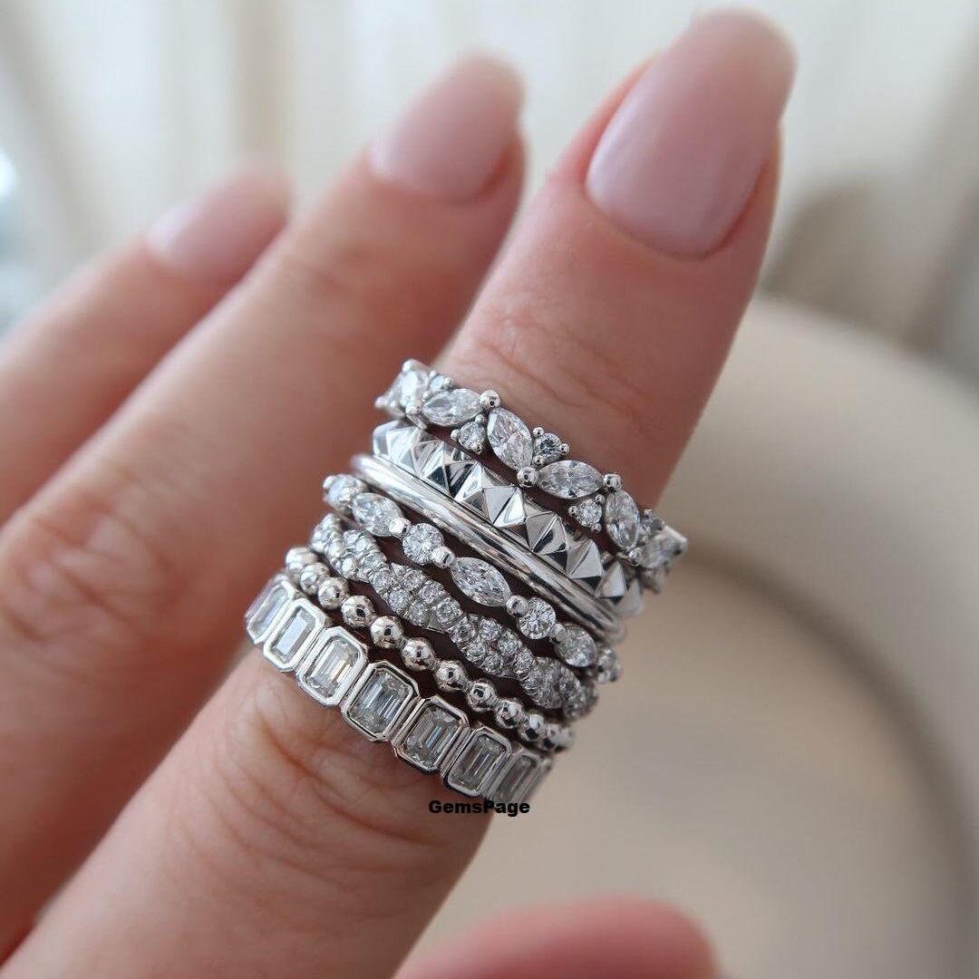 Pyramid Band, Emerald Bezel Setting, Twisted Pave Band, Bead Classic ...