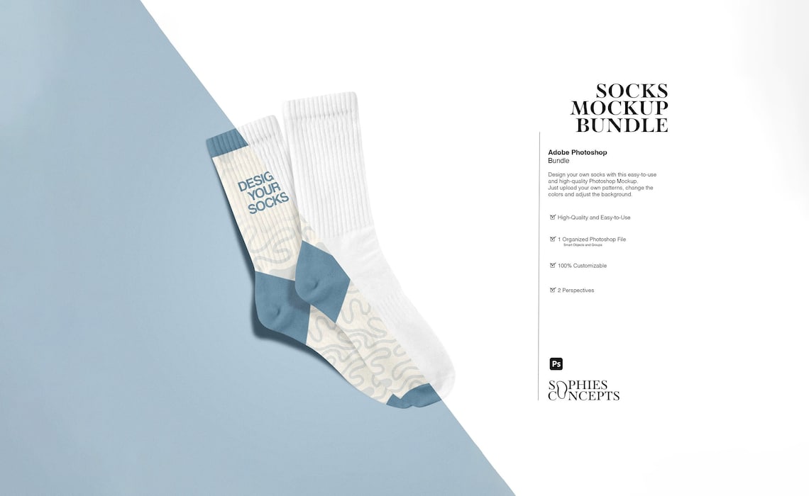 Sock Template PSD, Socks Mockup, Blank Sock Template, Crew Sock ...