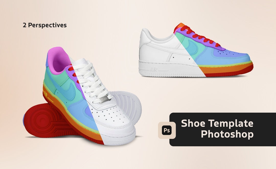 Shoe Template, Shoe Mockup for Adobe Photoshop, Sneaker Template ...
