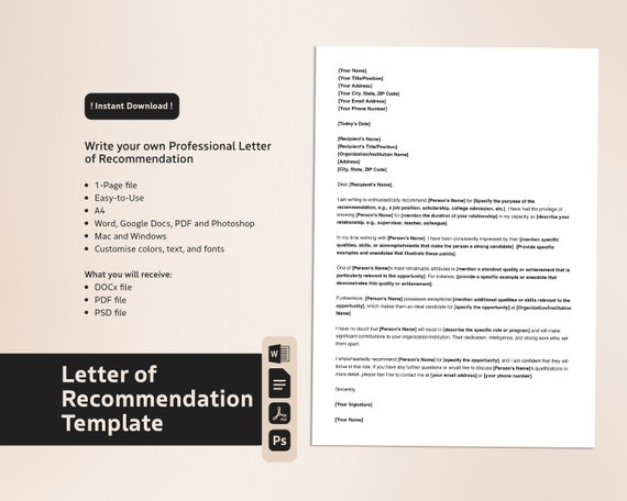 Recommendation Letter Format Sample