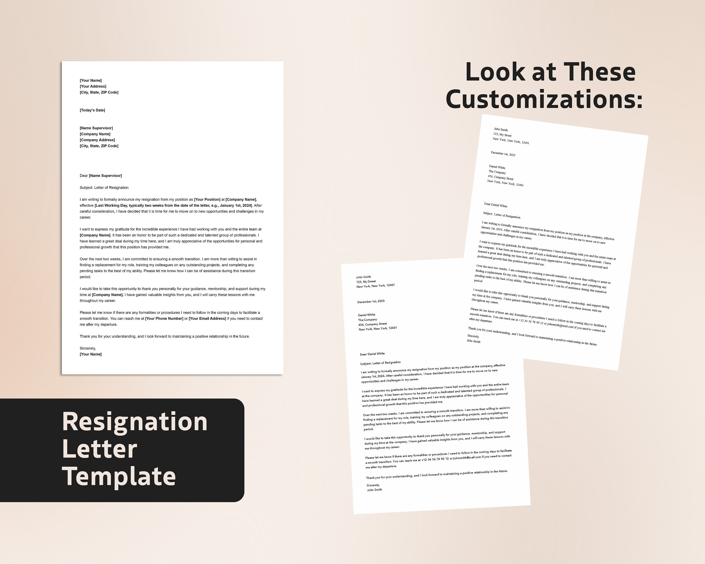 Resignation Letter Template, Modern and Simple, Google Docs, Word, PDF ...