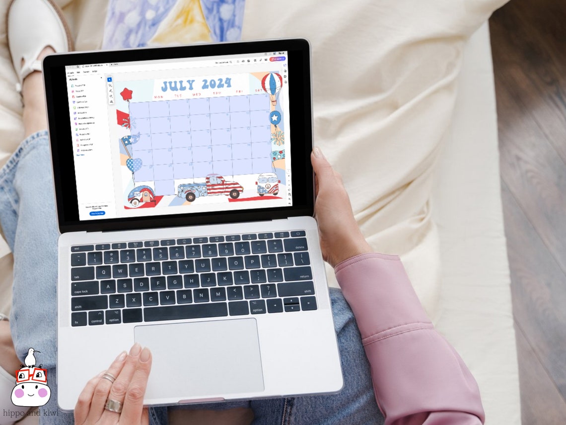 Editable July 2024 Calendar, Fillable July Monthly Calendar With Retro ...