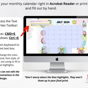 Editable July 2024 Calendar, Fillable July Monthly Calendar With Retro ...