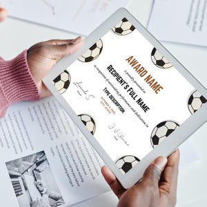 Editable Soccer Award Certificate Template, Printable Sport Award ...