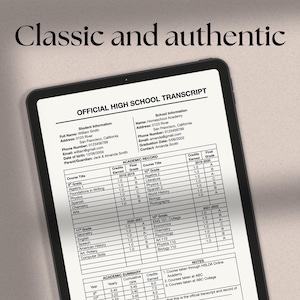 Printable High School Transcript Template, Homeschool Transcript ...