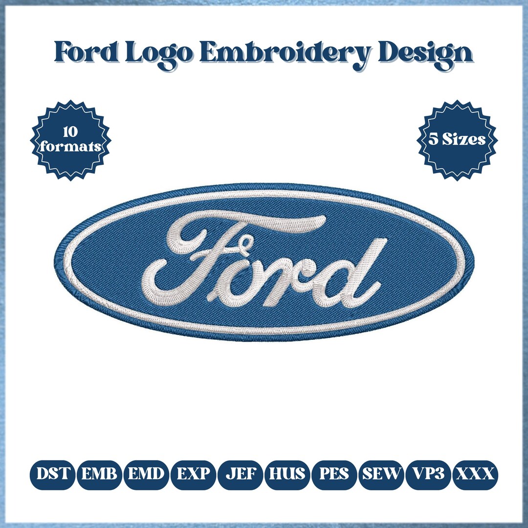 Ford Logo Embroidery Design Instant Download, Vintage Car Patch Machine ...
