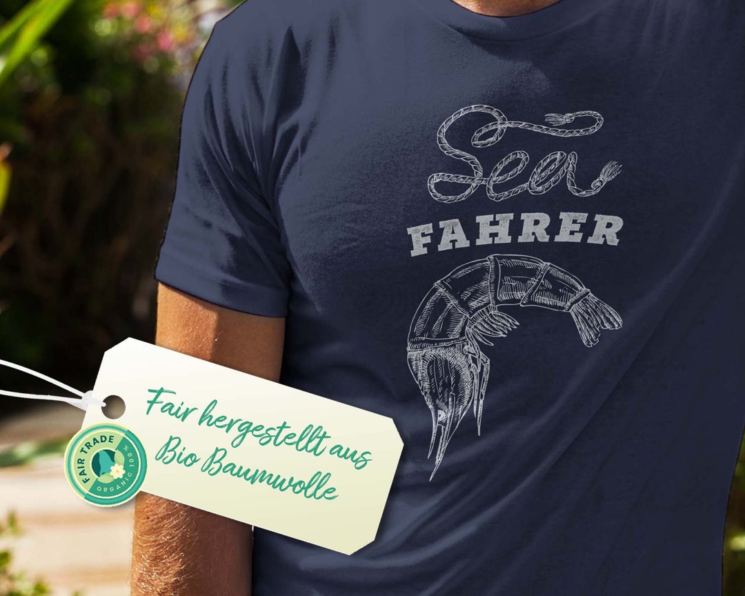 T-shirt Men's Sea Sea Seafarers Nature Sailor Organic Cotton Dark Fair ...