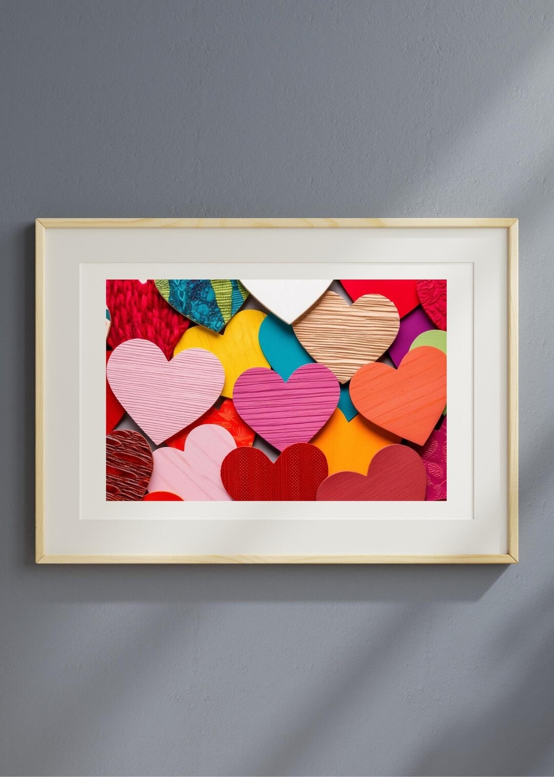 Collage of Heart Shapes Poster, Digital Download, Love Poster, Preppy ...