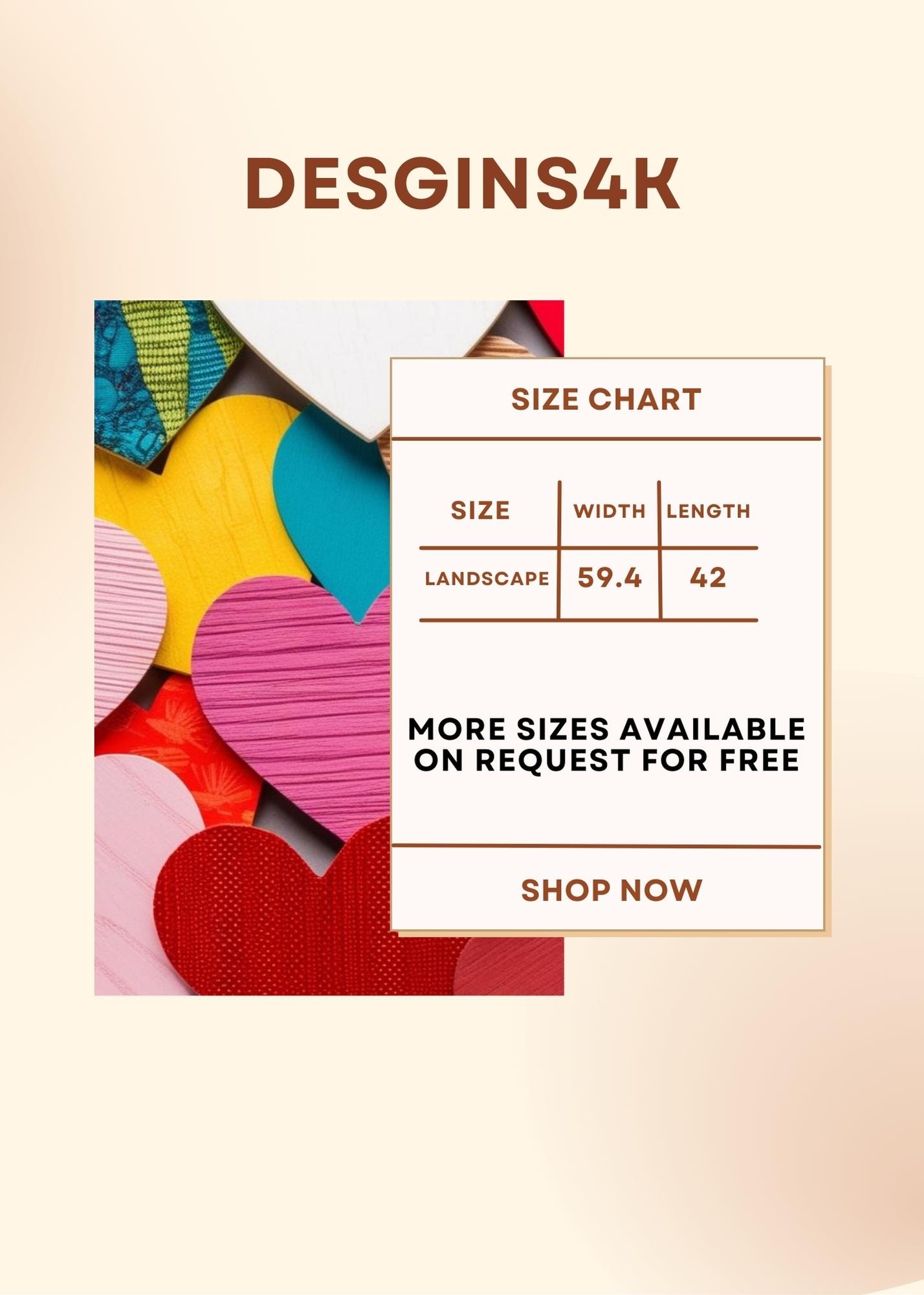 Collage of Heart Shapes Poster, Digital Download, Love Poster, Preppy ...