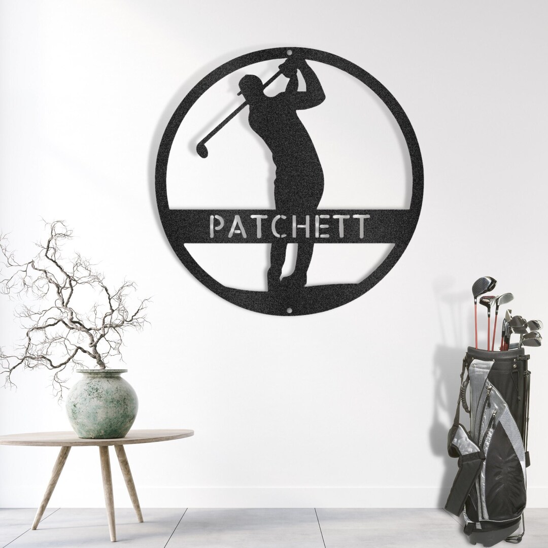 Personalized Metal Golf Sign Gifts for Men, Custom Last Name Mens Golf ...