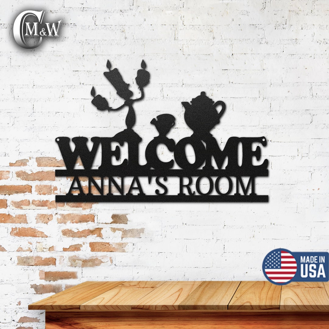 Custom Metal Welcome Sign, Personalized Welcome Door Hanger, Welcome ...