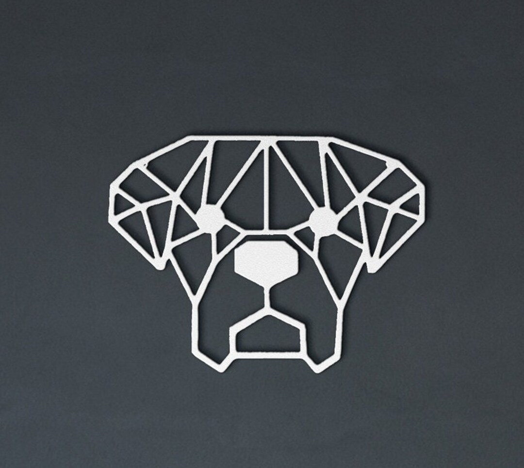 Geometric Dog Head Metal Wall Art Metal Wall Decor Gift - Etsy