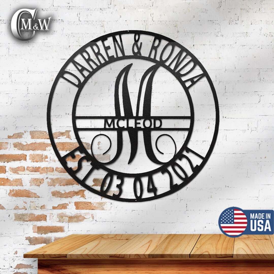 Personalized Metal Name Sign for House Custom Couple Name - Etsy