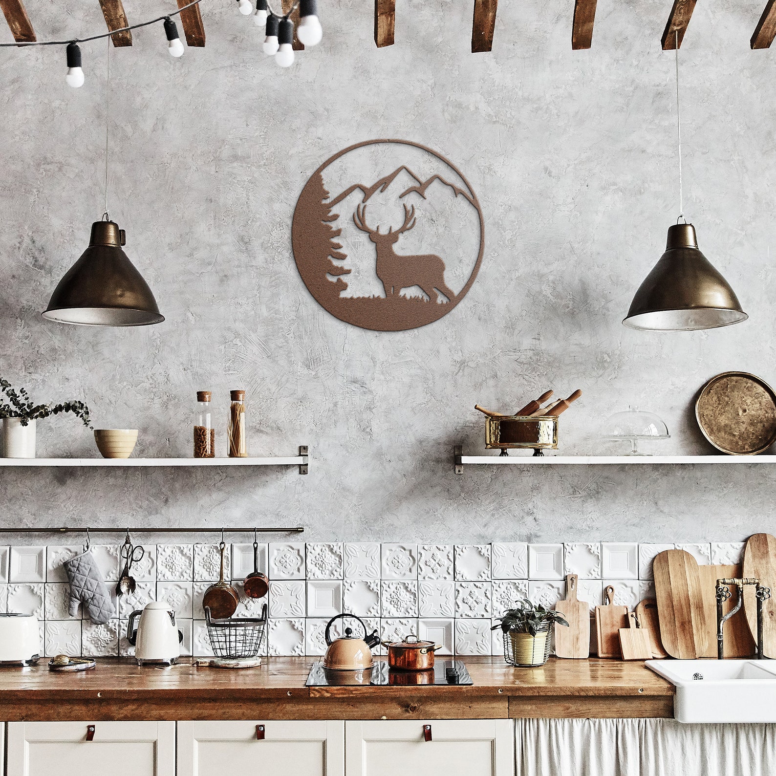 Wildlife Metal Deer Wall Art, Laser Cut Metal Deer Sign, Deer Wall ...