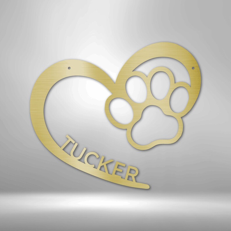 Custom Metal Dog Paw Print Sign Personalized Dog Name Sign - Etsy