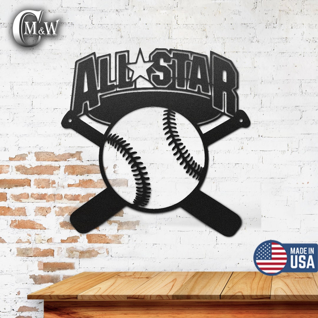 Baseball Sign Room Decor All Star Baseball Metal Wall Art - Etsy