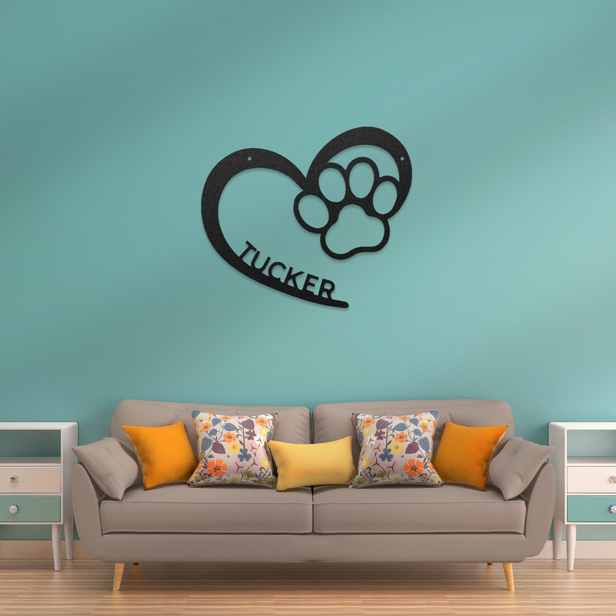 Custom Metal Dog Paw Print Sign Personalized Dog Name Sign - Etsy