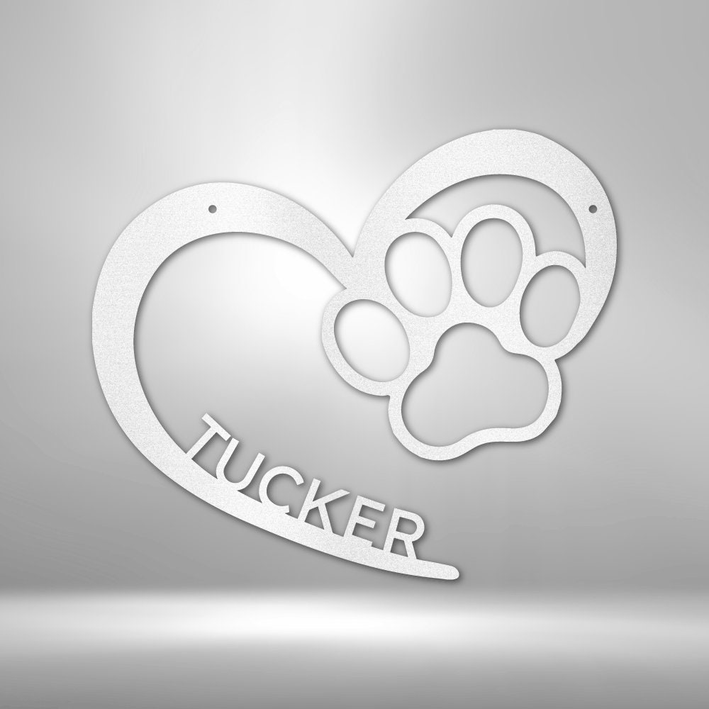 Custom Metal Dog Paw Print Sign Personalized Dog Name Sign - Etsy