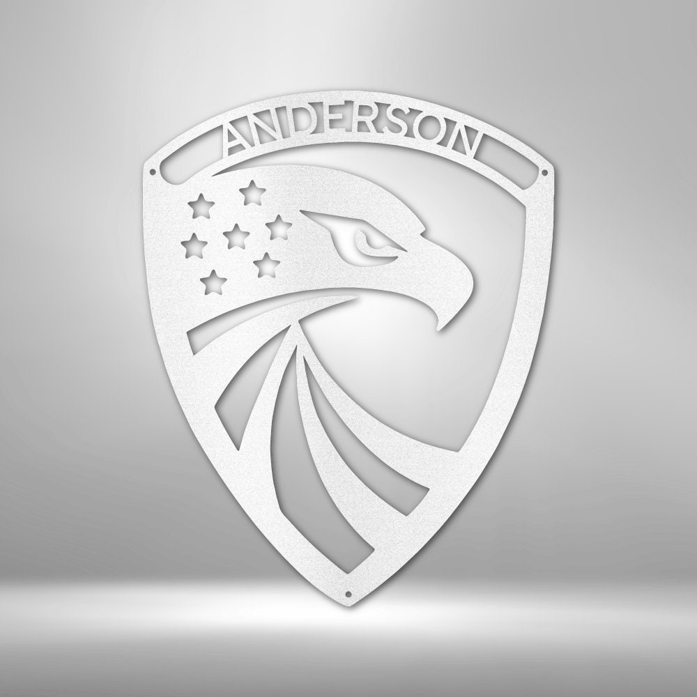 Custom American Eagle Sign, Metal Bald Eagle Wall Art, Last Name Metal ...