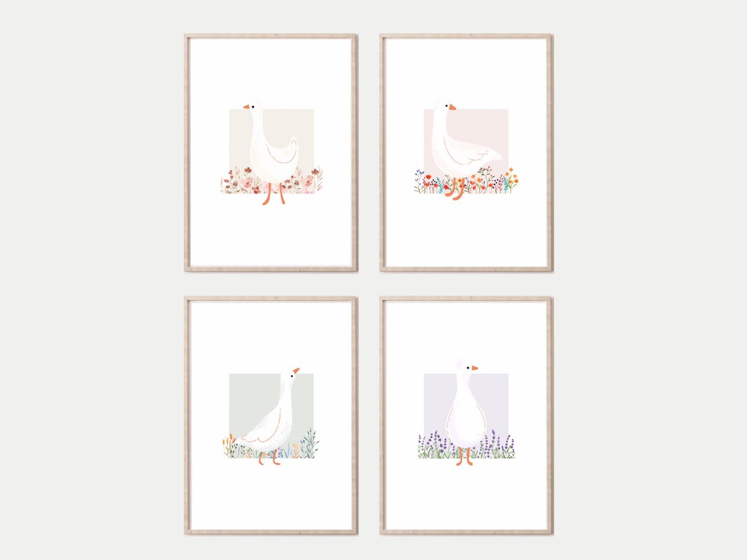 Scandi Animal Poster for Childrens Bedroom, Boho Watercolour Nursery ...