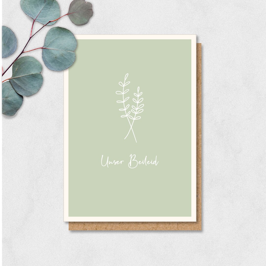 Sympathy Card our Condolences on Natural Paper With Kraft Paper Cover ...