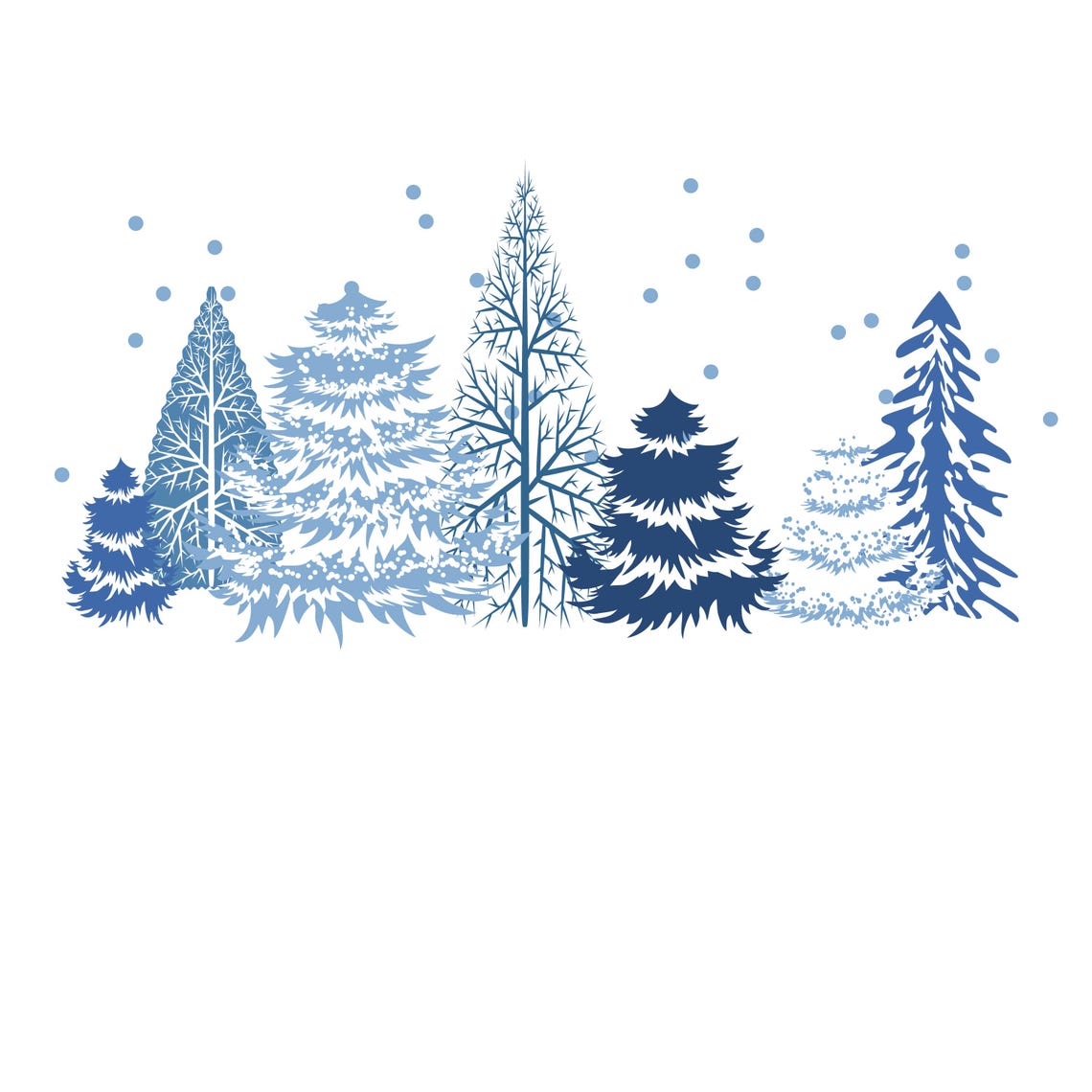 Blue Winter Trees | Winter Design | Sublimation Blue Trees Design ...