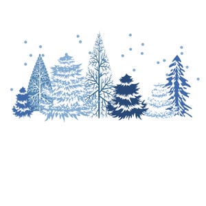 Blue Winter Trees | Winter Design | Sublimation Blue Trees Design ...