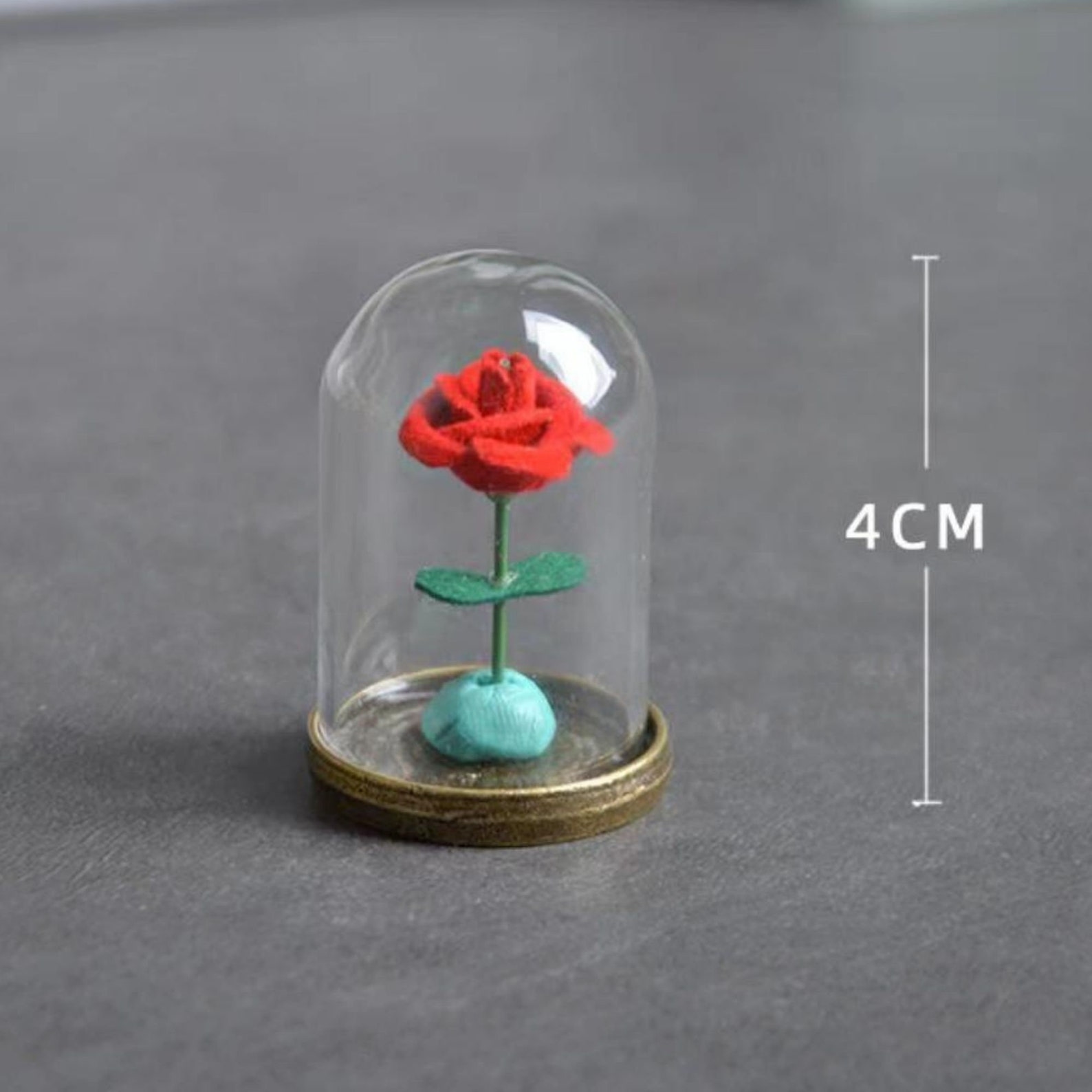Little Prince's Mini Red Rose With Glass Cover Home Decor Desktop Decor ...
