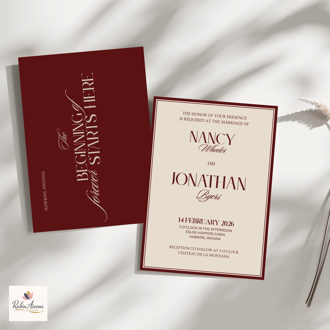 Luxury Old Money Wedding Invitation Suite | Elegant Burgundy & Cream ...
