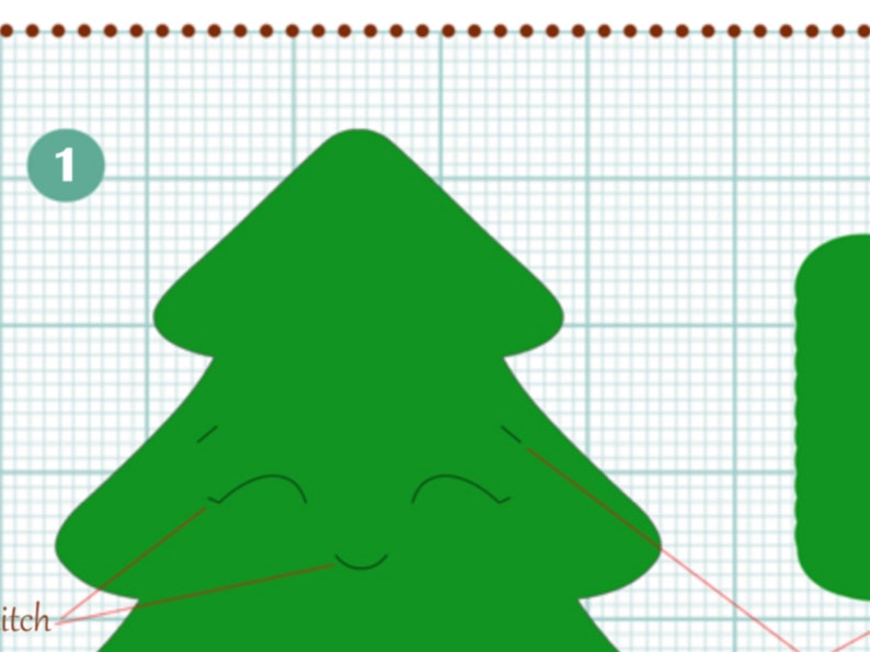 Christmas Tree PDF Sewing Pattern, Christmas Ornaments, Felt Tree ...