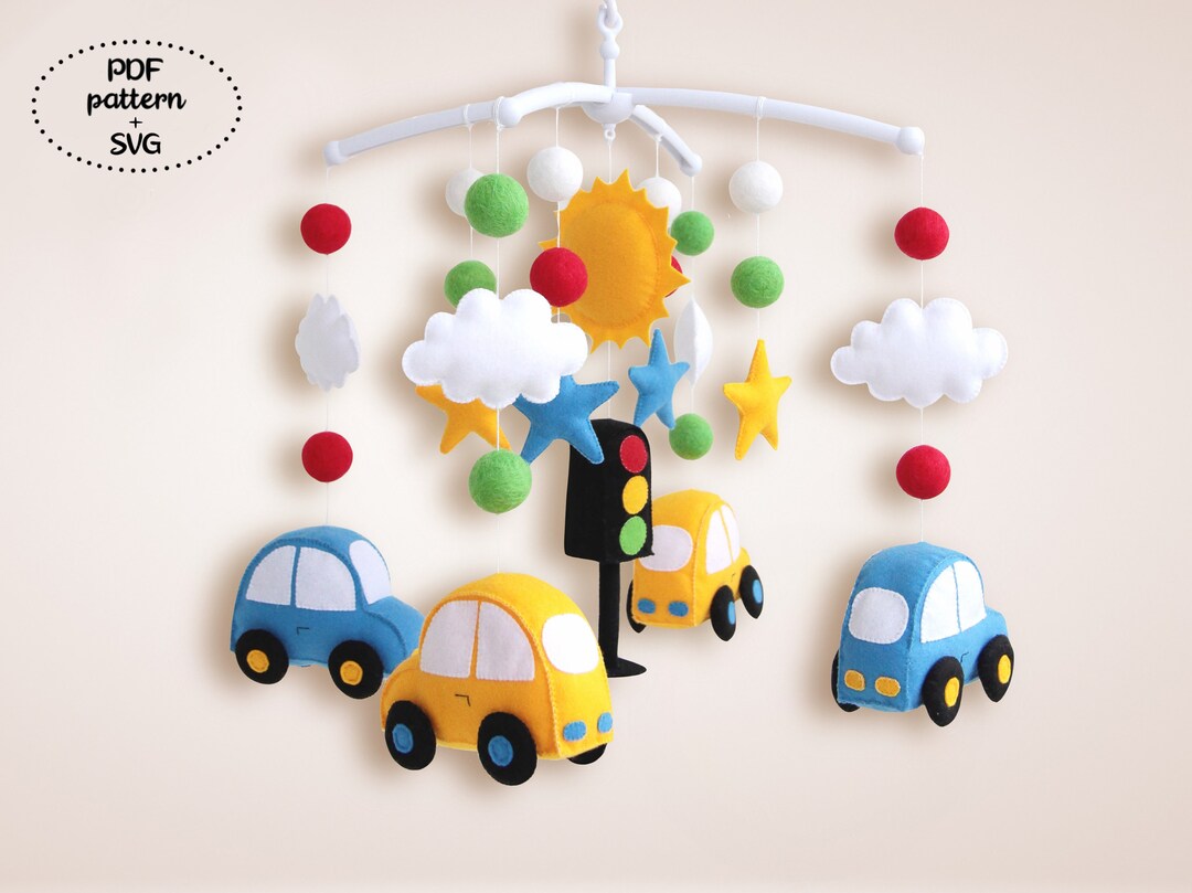 Baby Mobile Sewing Pattern, Felt Kit, Felt Car Pattern, Plushie Car ...